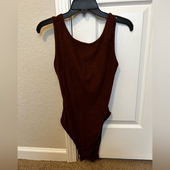 Accessories | 38 Shein Brown Ribbed Bodysuit | Poshmark